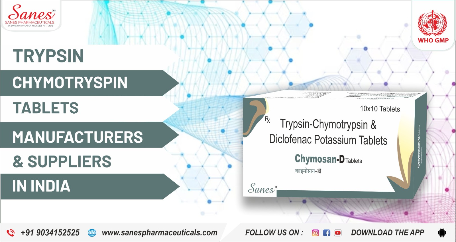 trypsin chymotrypsin tablets manufacturer in India